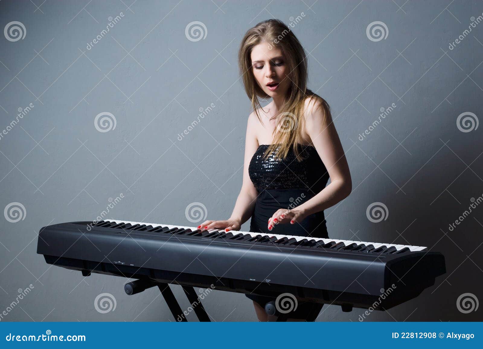 Girl with keyboard stock photo. Image of creativity, caucasian - 22812908