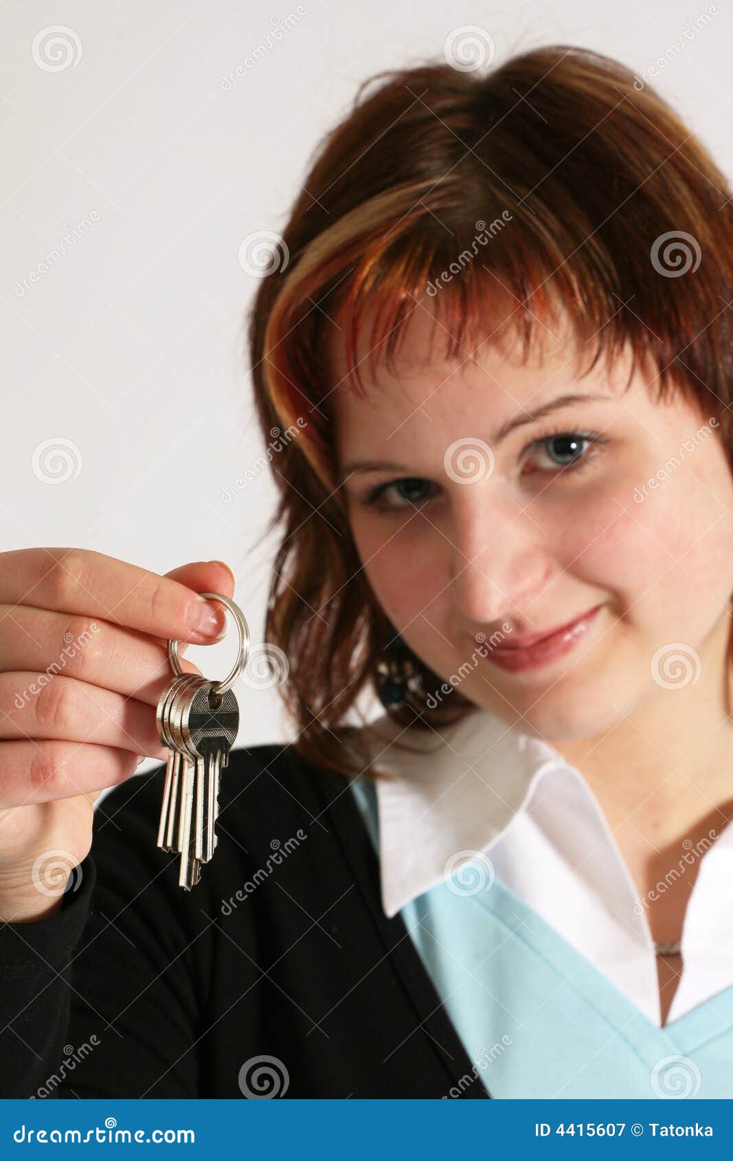 Girl with keys stock image. Image of looks, look, hand - 4415607