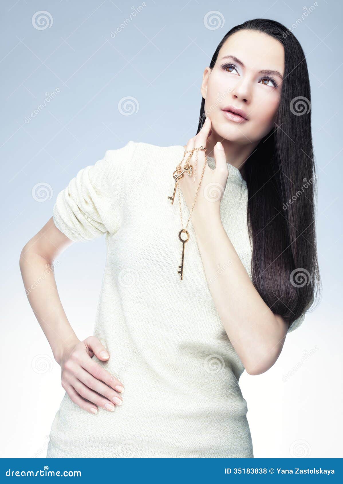 Girl with keys stock photo. Image of goddess, cosmetics - 35183838