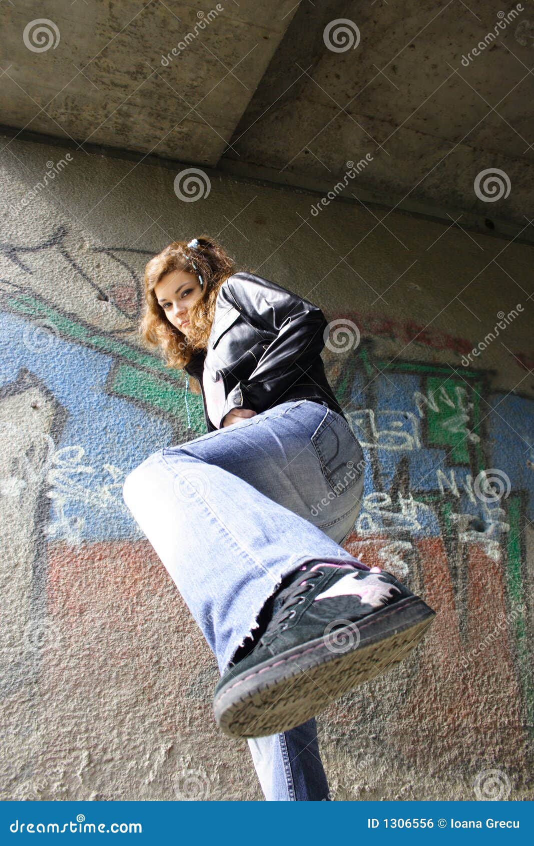 Girl kick stock photo. Image of fight, foot, powerful - 1306556