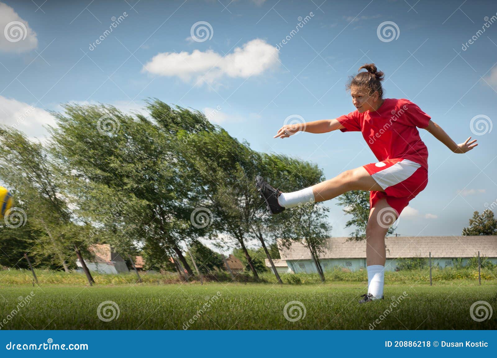 Girl kicking stock photo. Image of shoes, field, adolescence - 20886218