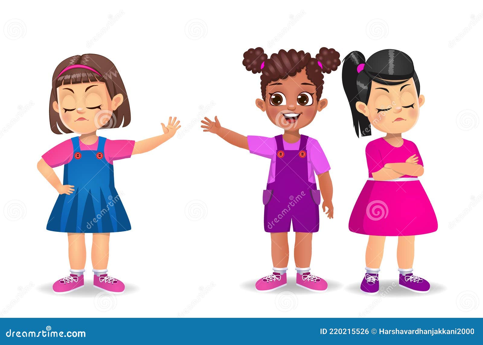 Girl Kid Get Angry with Her Friend Vector Stock Vector - Illustration ...