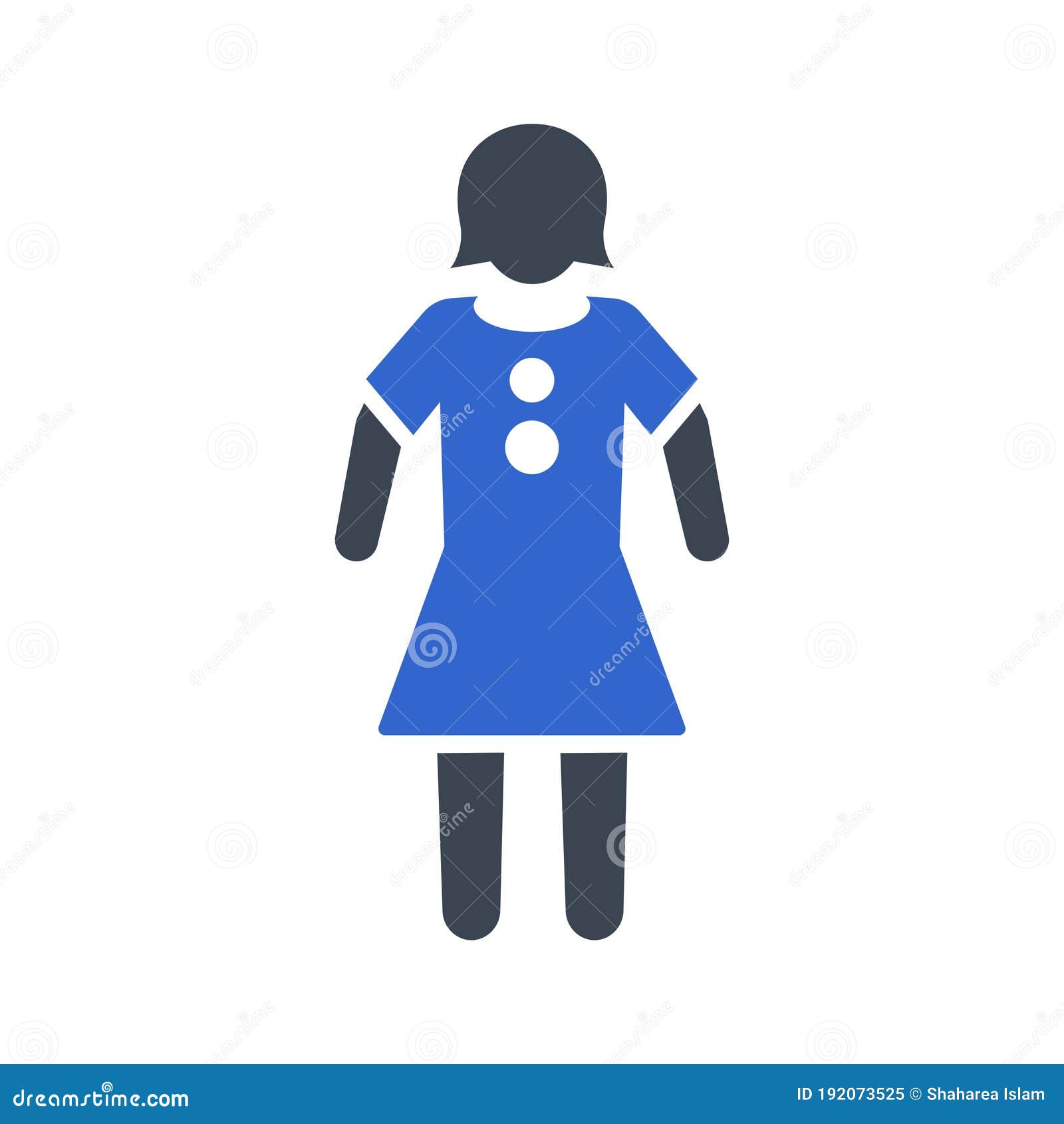 Girl kid icon stock vector. Illustration of child, female - 192073525