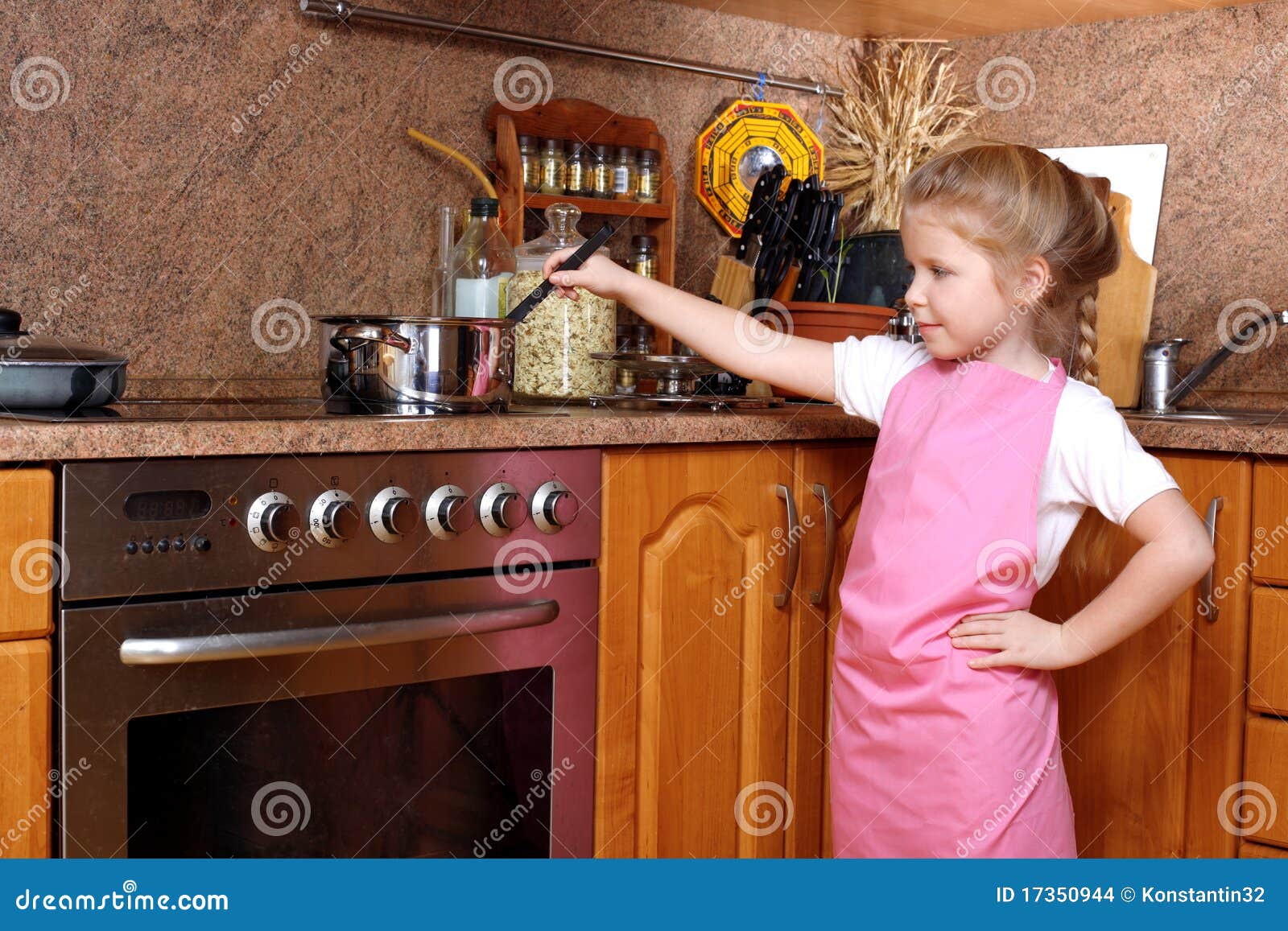 Girl in the Kitchen stock photo. Image of girl, family - 17350944