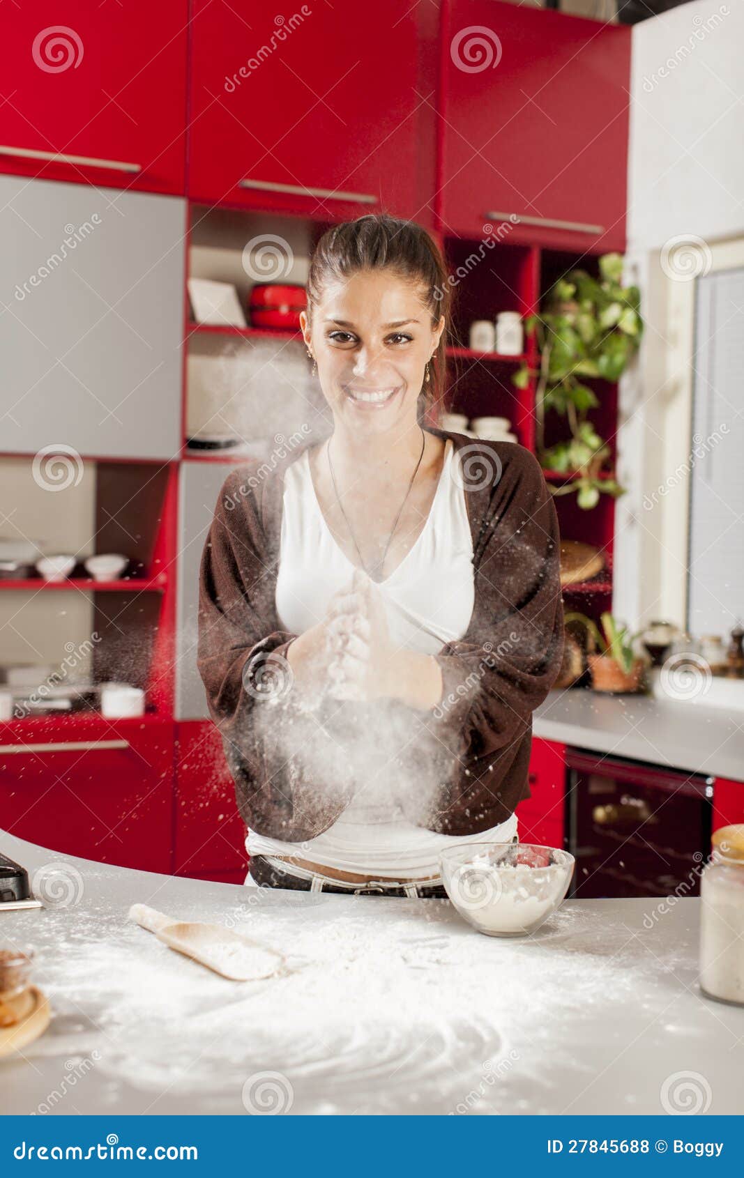 Girl in the kitchen stock photo. Image of kitchen, food - 27845688