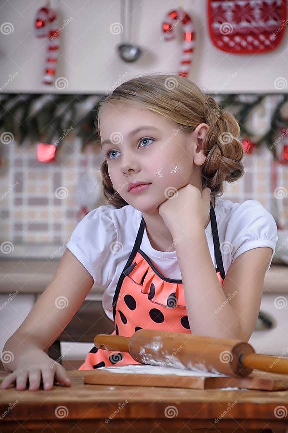 Girl in the kitchen stock image. Image of children, baker - 29117973