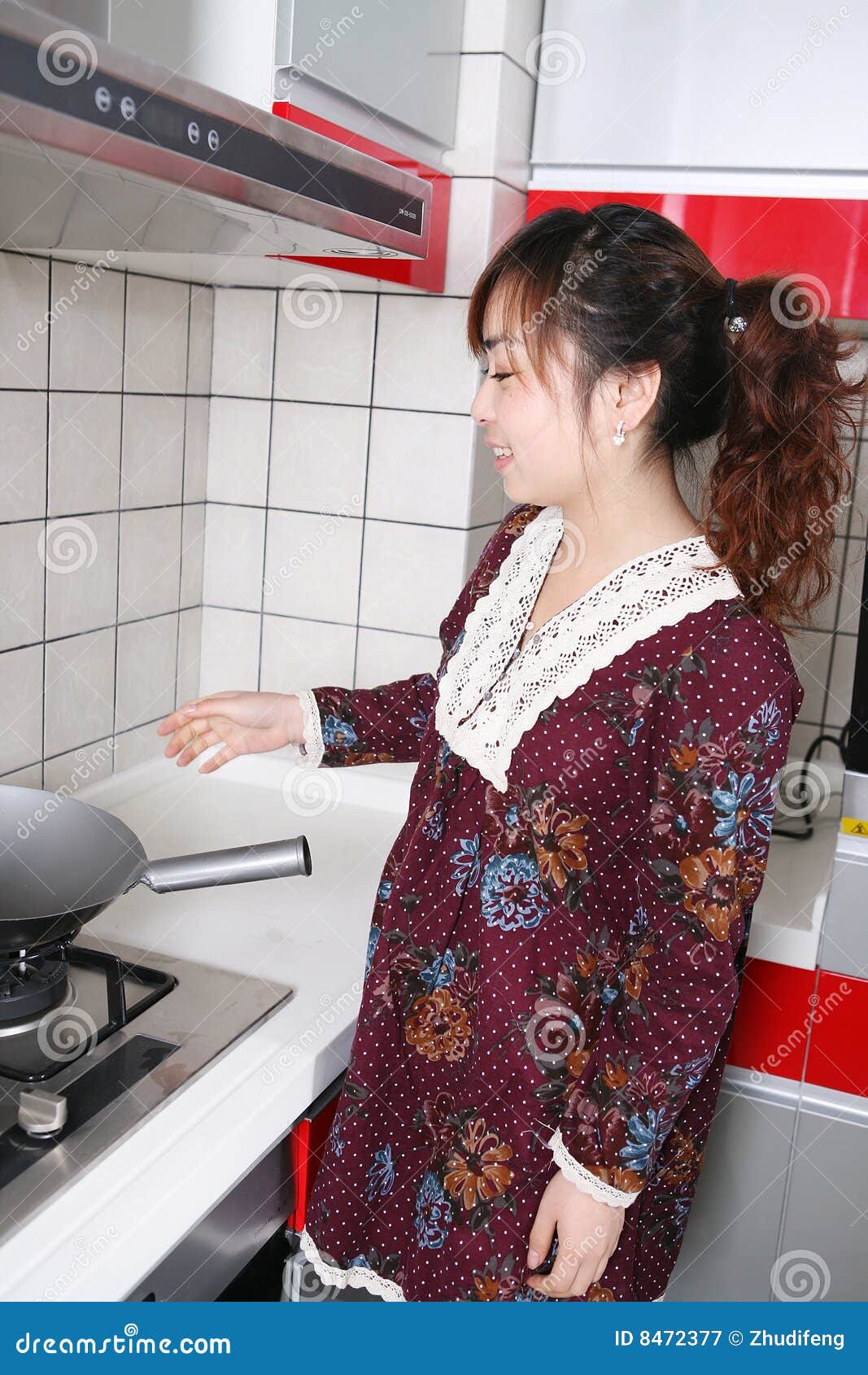 Girl in kitchen stock image. Image of people, cute, background - 8472377