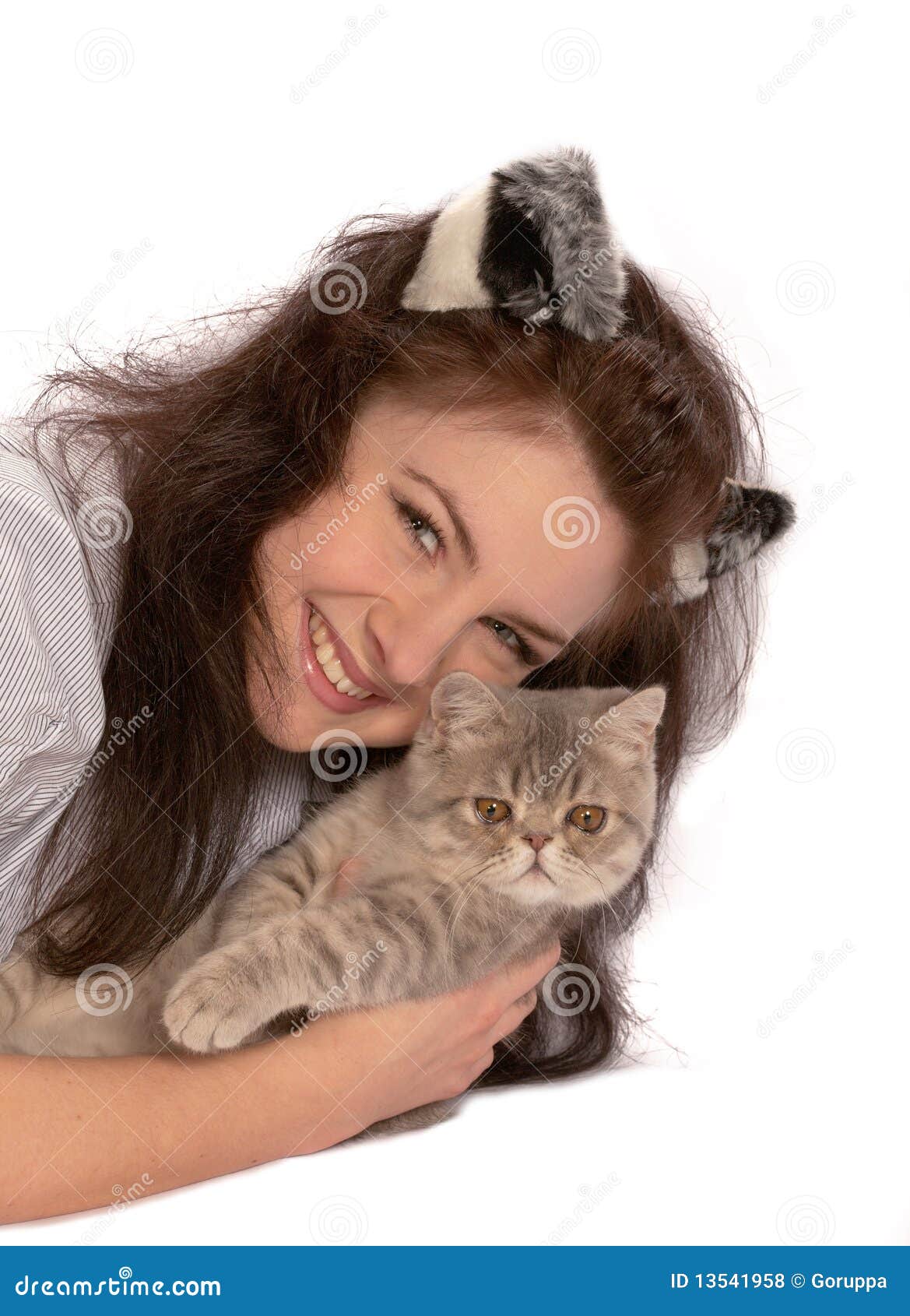 Girl and kitten stock photo. Image of exotic, offspring - 13541958