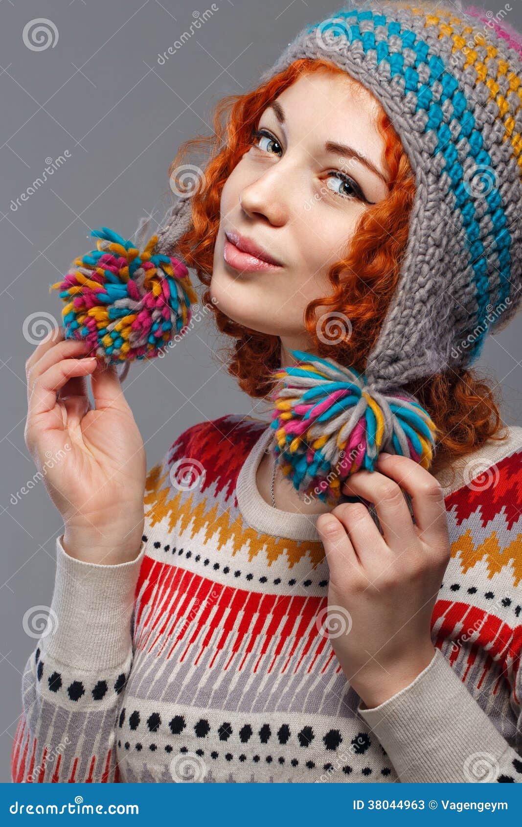 Girl in knitted cap stock image. Image of model, carrots - 38044963