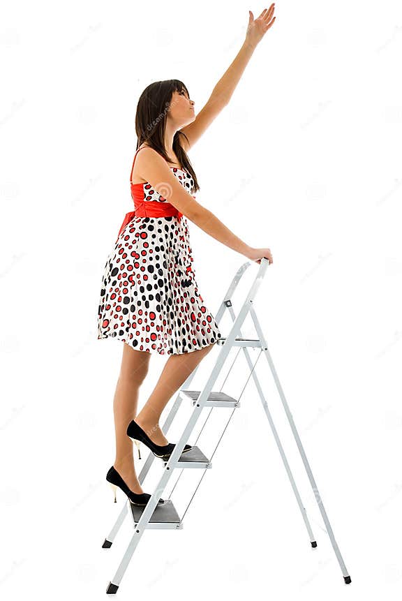 Girl and ladder stock photo. Image of staircase, girl - 7501256