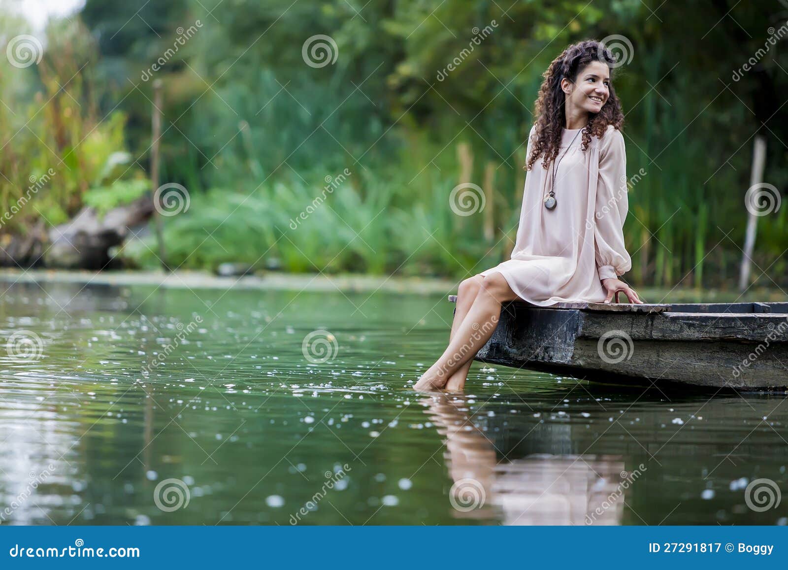 Girl on the lake stock image. Image of natural, landscape - 27291817