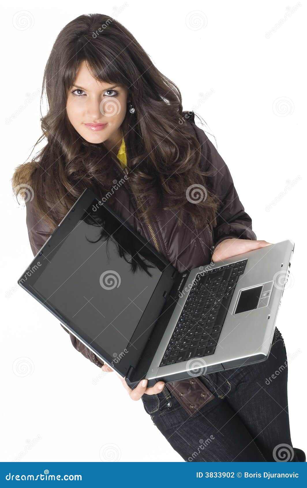 Girl with lap top computer stock photo. Image of laptop - 3833902