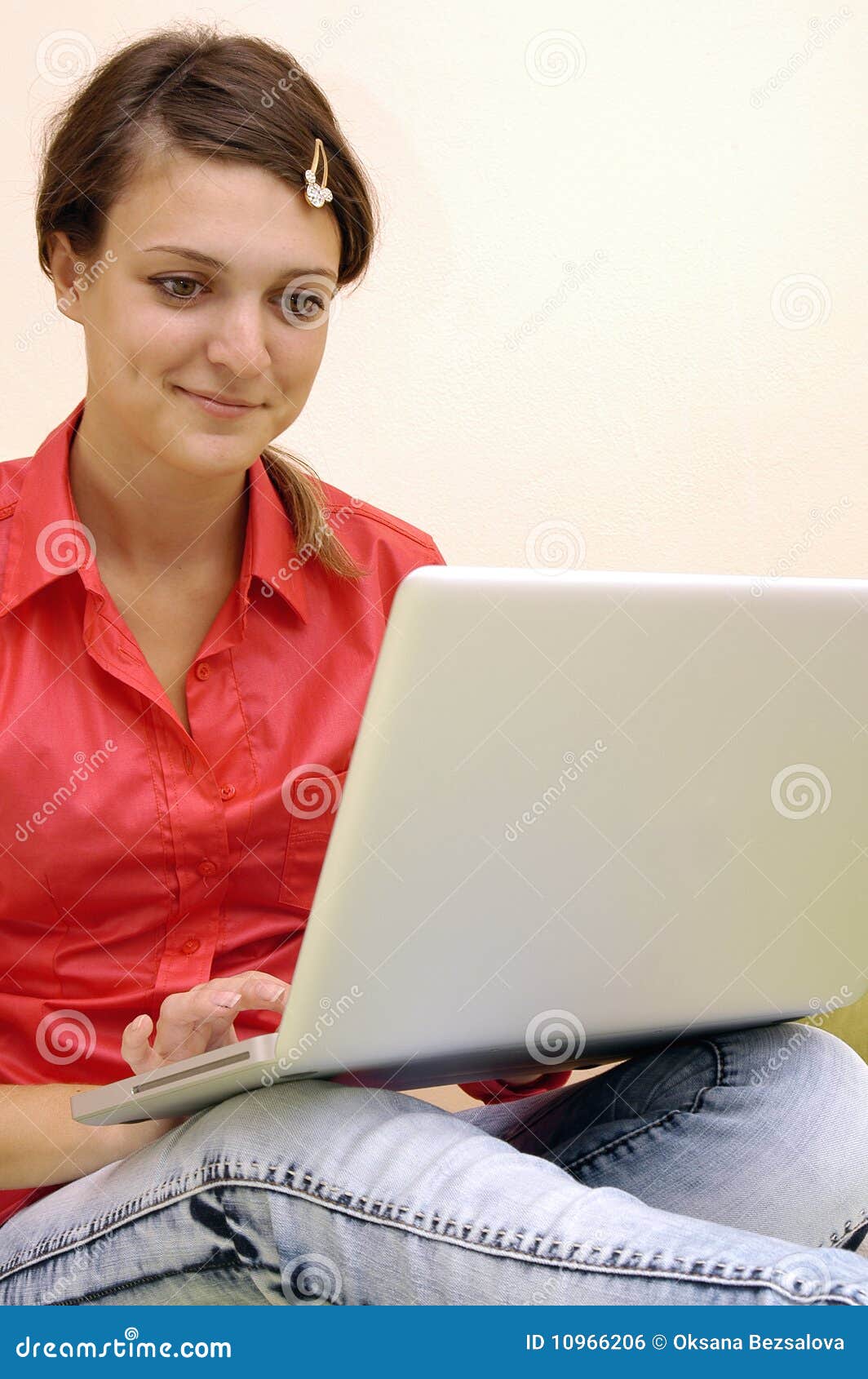 Girl with laptop stock photo. Image of internet, laptop - 10966206