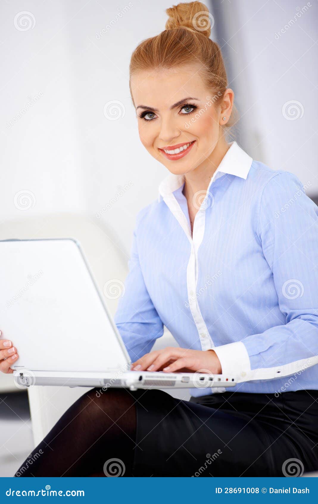 Girl and laptop stock photo. Image of slim, portrait - 28691008