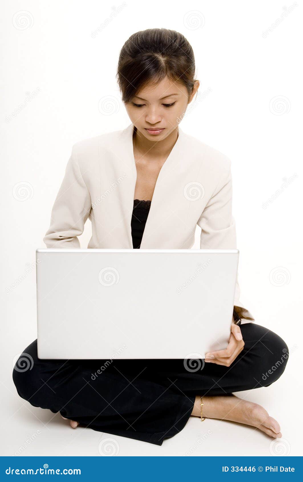 Girl with Laptop 8 stock photo. Image of eyes, working - 334446