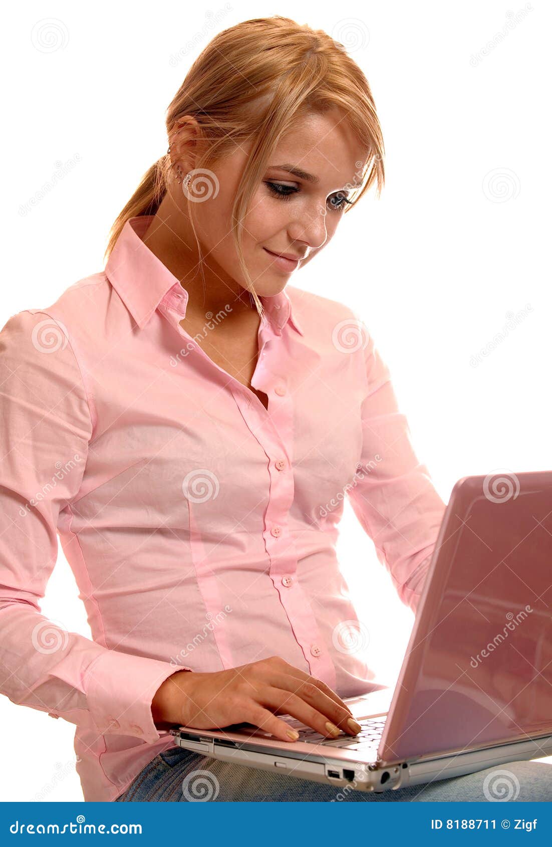 Girl with laptop stock image. Image of clothing, office - 8188711