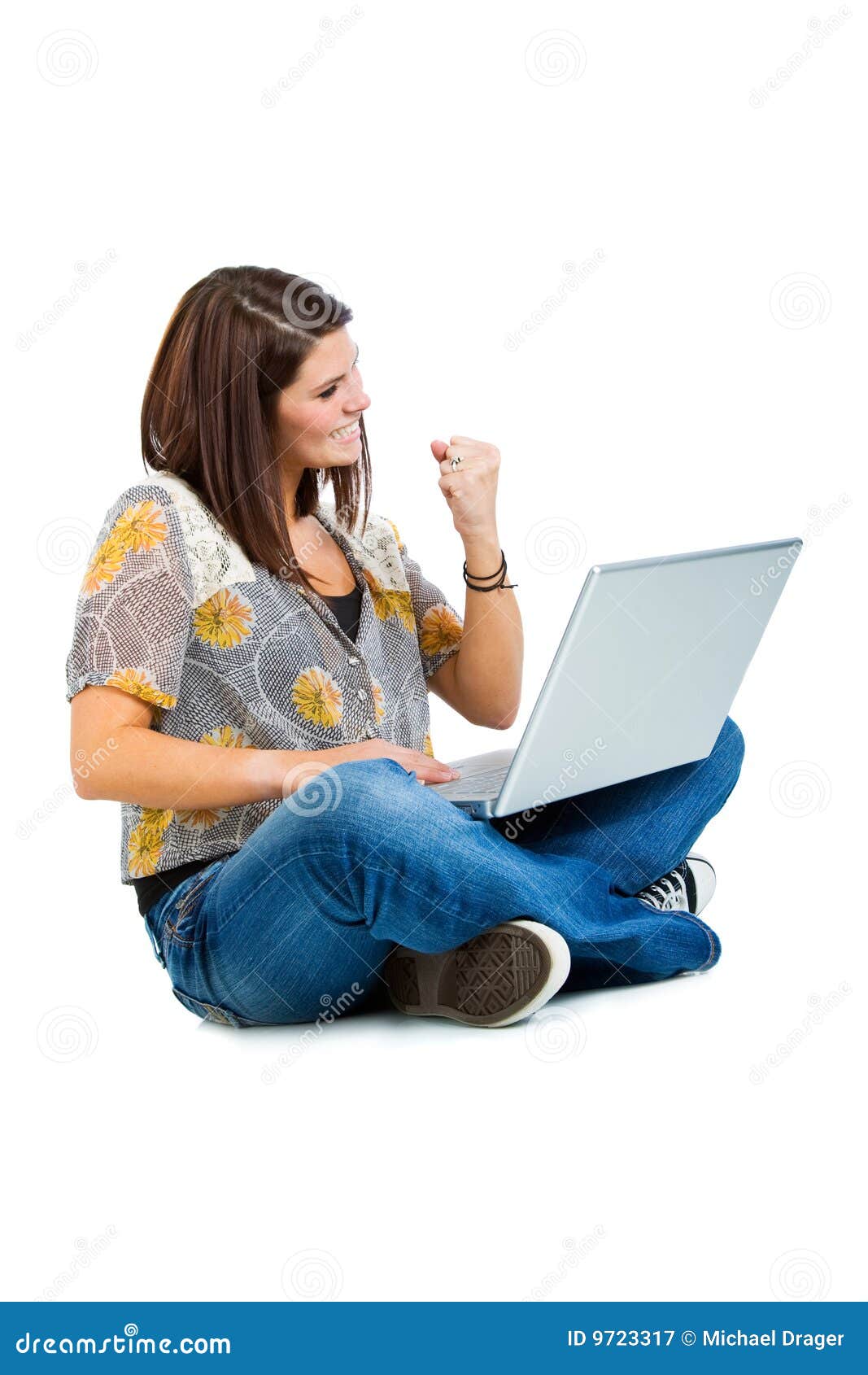 Girl on laptop stock image. Image of indoor, young, computer - 9723317