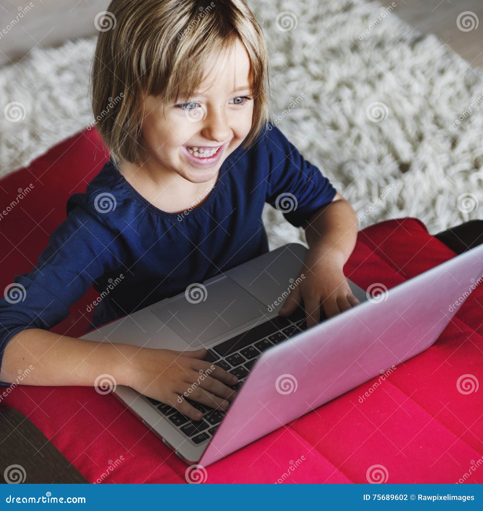 Girl Laptop Technology Networking Connection Online Concept Stock Photo ...