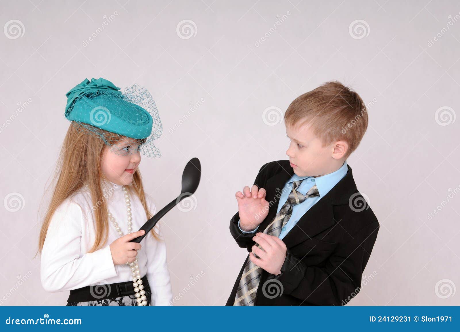 Girl with large spoon stock image. Image of adorable - 24129231