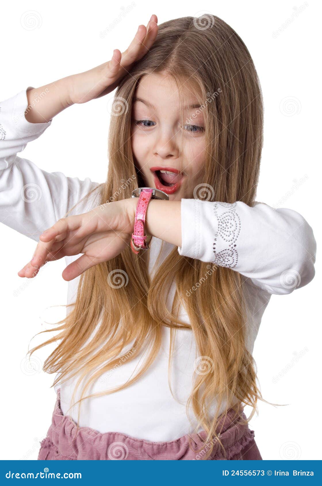 Girl is late stock image. Image of caucasian, alarm, girl - 24556573