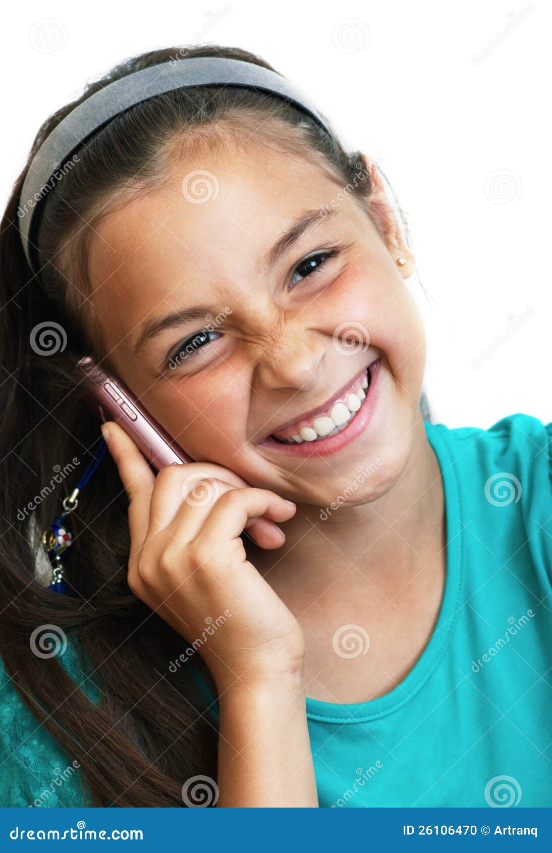 The Girl is Laughing and Talking by Phone Stock Photo - Image of lady ...