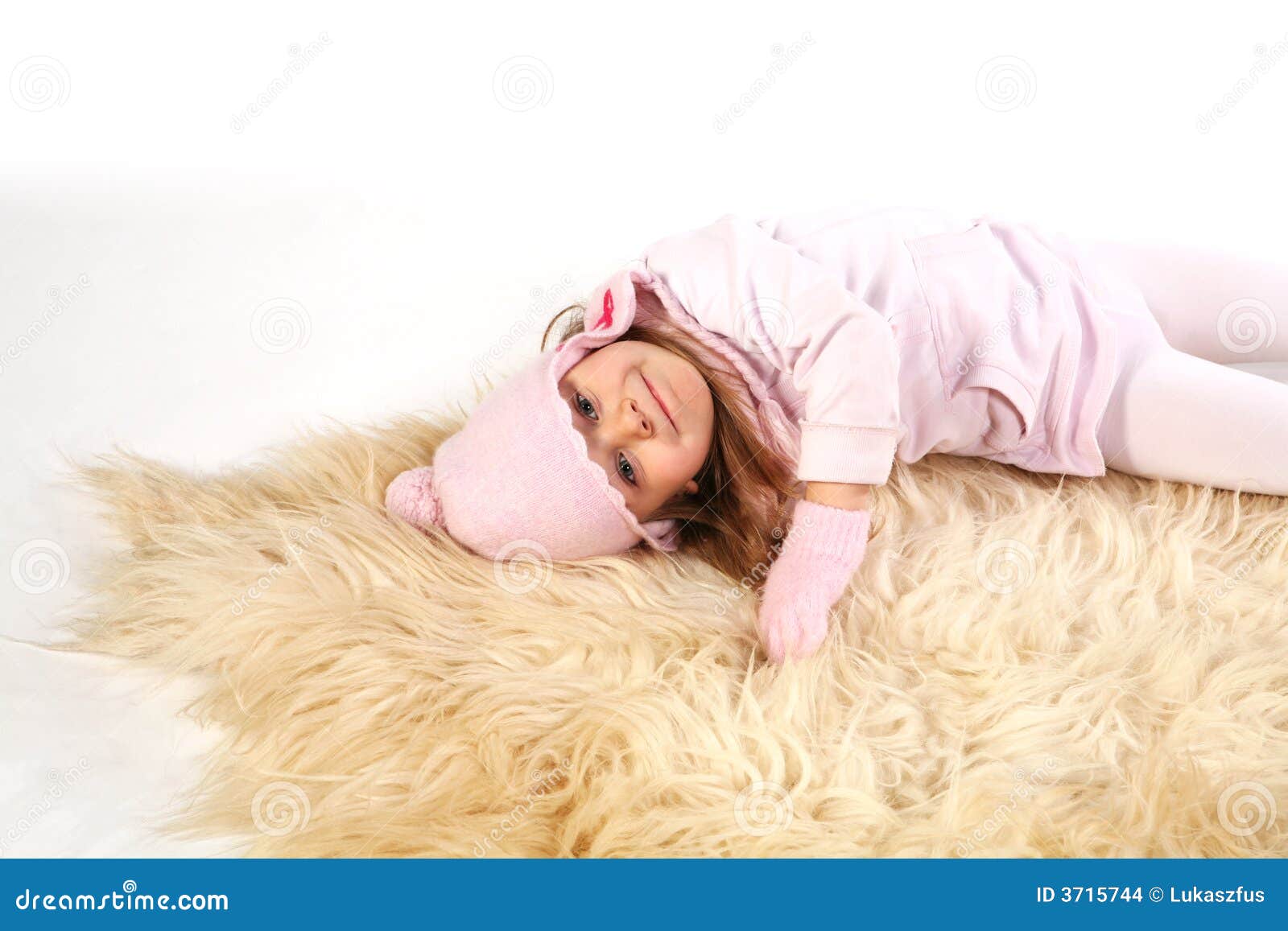 Girl Laying On Rug Royalty-Free Stock Image | CartoonDealer.com #3715744