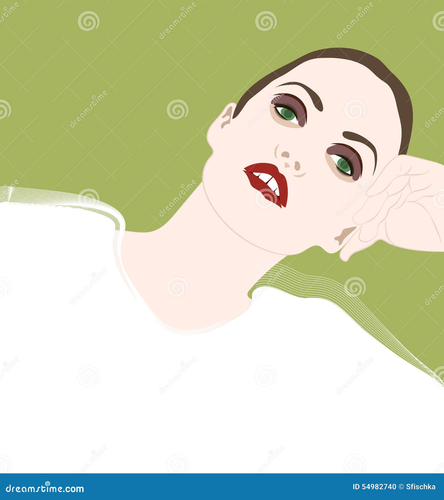 Girl leaning on the arm stock vector. Illustration of olive - 54982740