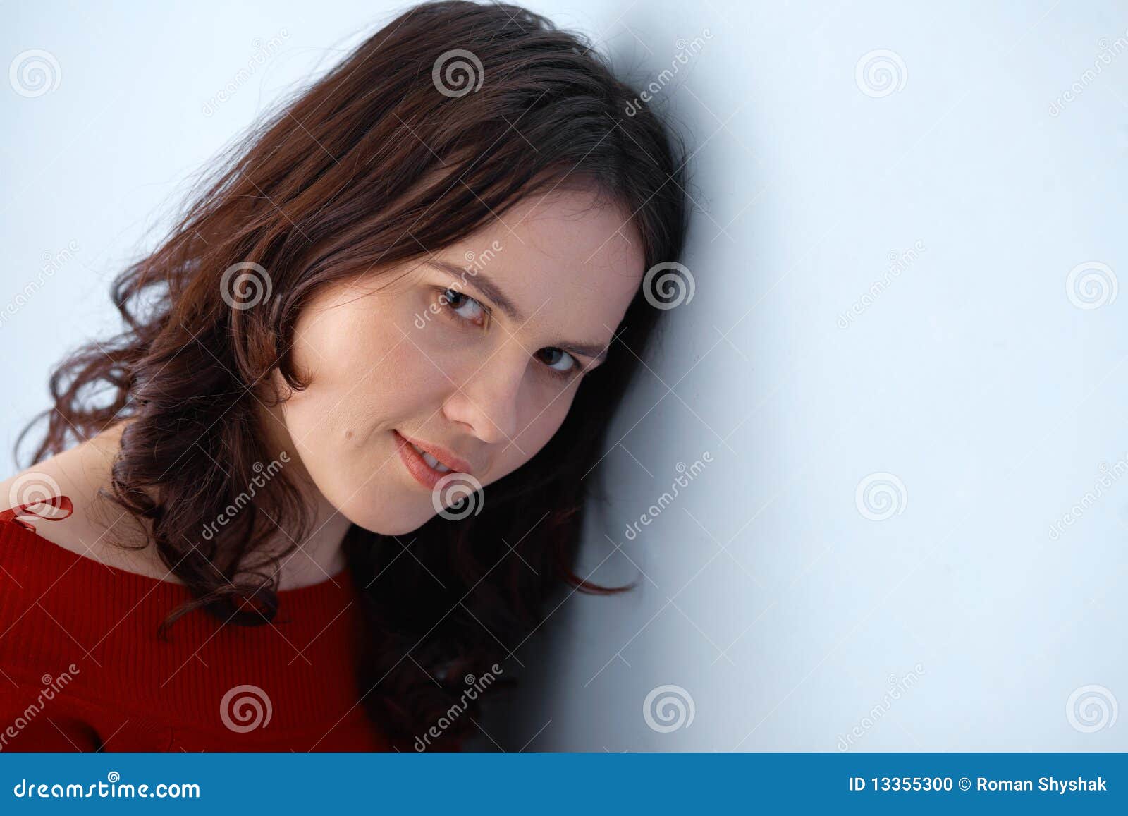 Girl Leaning on the Wall stock photo. Image of sweet - 13355300