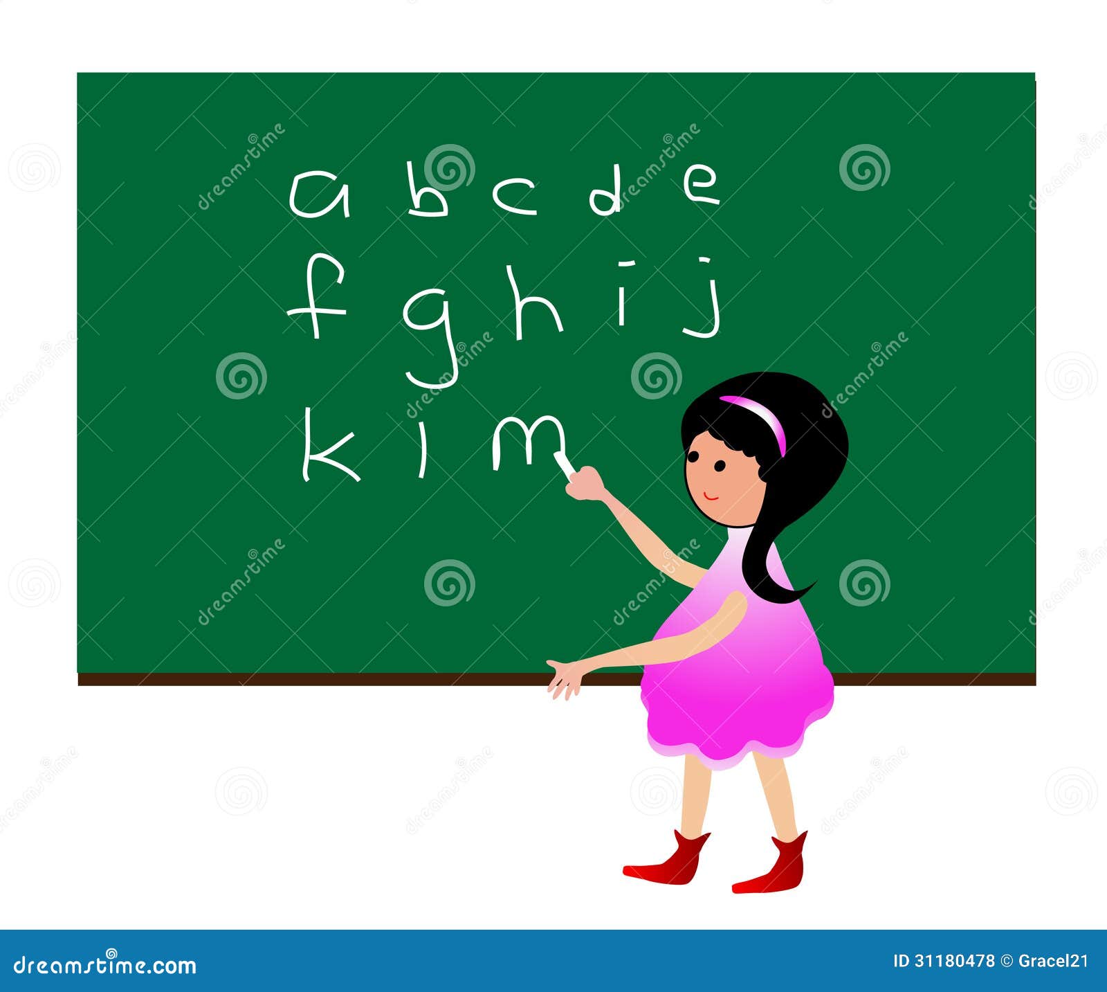 Girl learning alphabet stock vector. Illustration of learning - 31180478