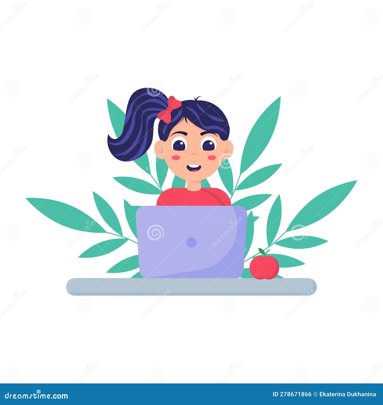 A Girl is Learning Coding on a Laptop. Programming Kids. the Concept of ...