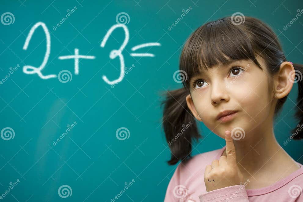 Girl learning math. stock photo. Image of formula, young - 9632910