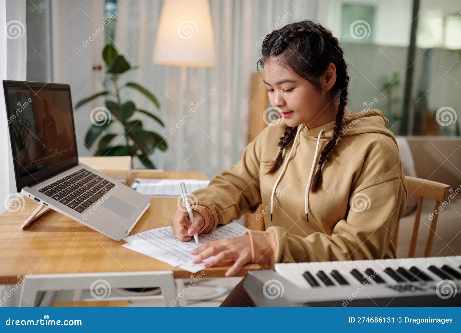 Girl Learning Musical Notation Stock Image - Image of learning ...