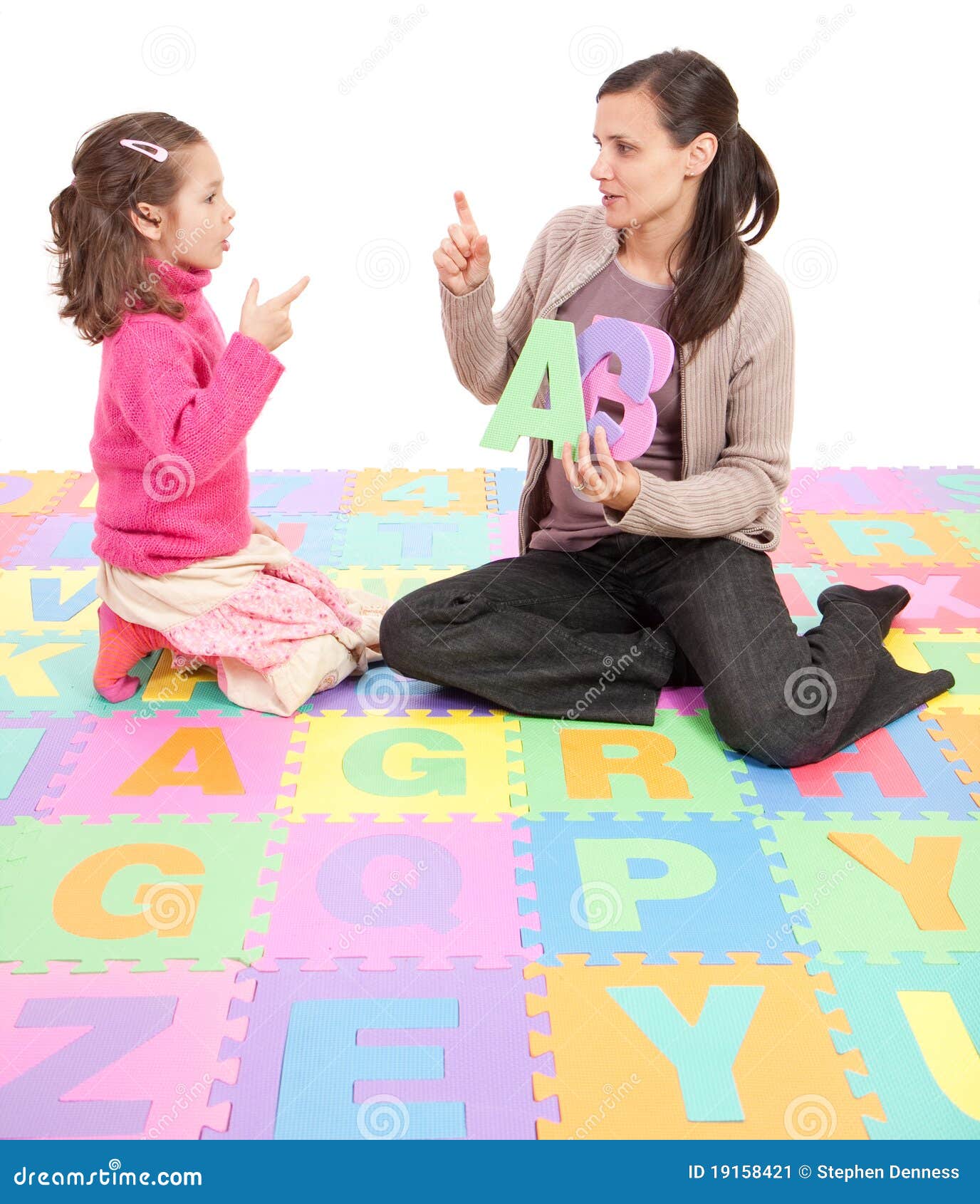 Girl With Alphabet Flash Cards Stock Photo | CartoonDealer.com #29662590