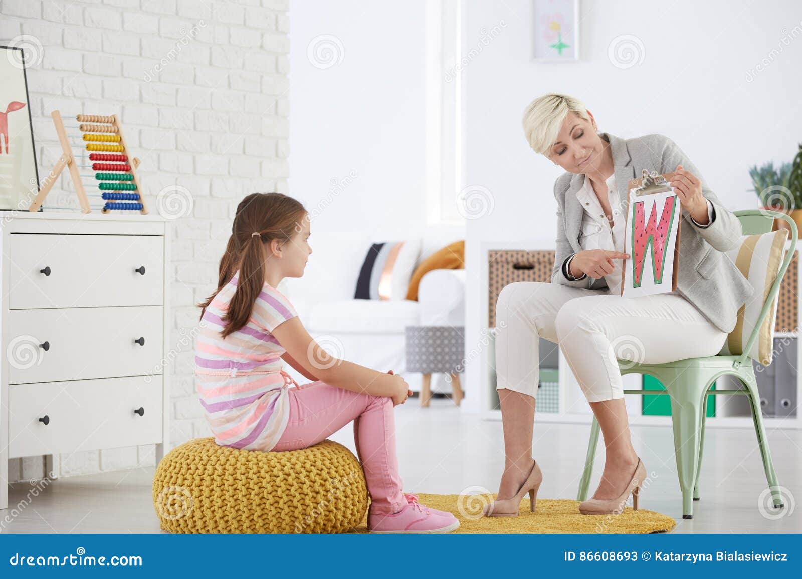 Girl Learning Reading Difficult Letters Stock Image - Image of reading ...