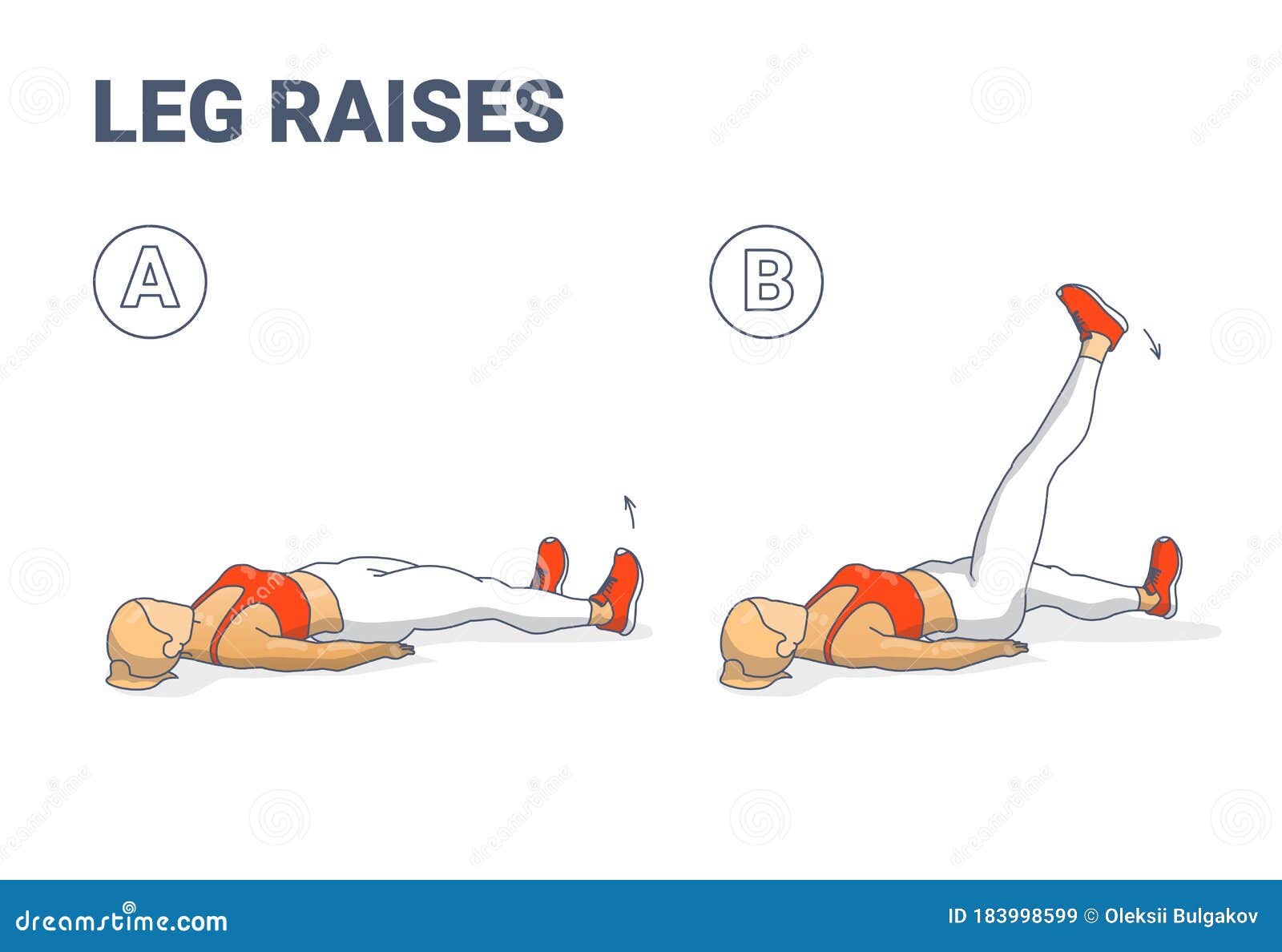 Leg Raise Home Workout Female Exercise Guidance Illustration ... Leg Raise Home Workout Female Exercise Guidance Illustration ...