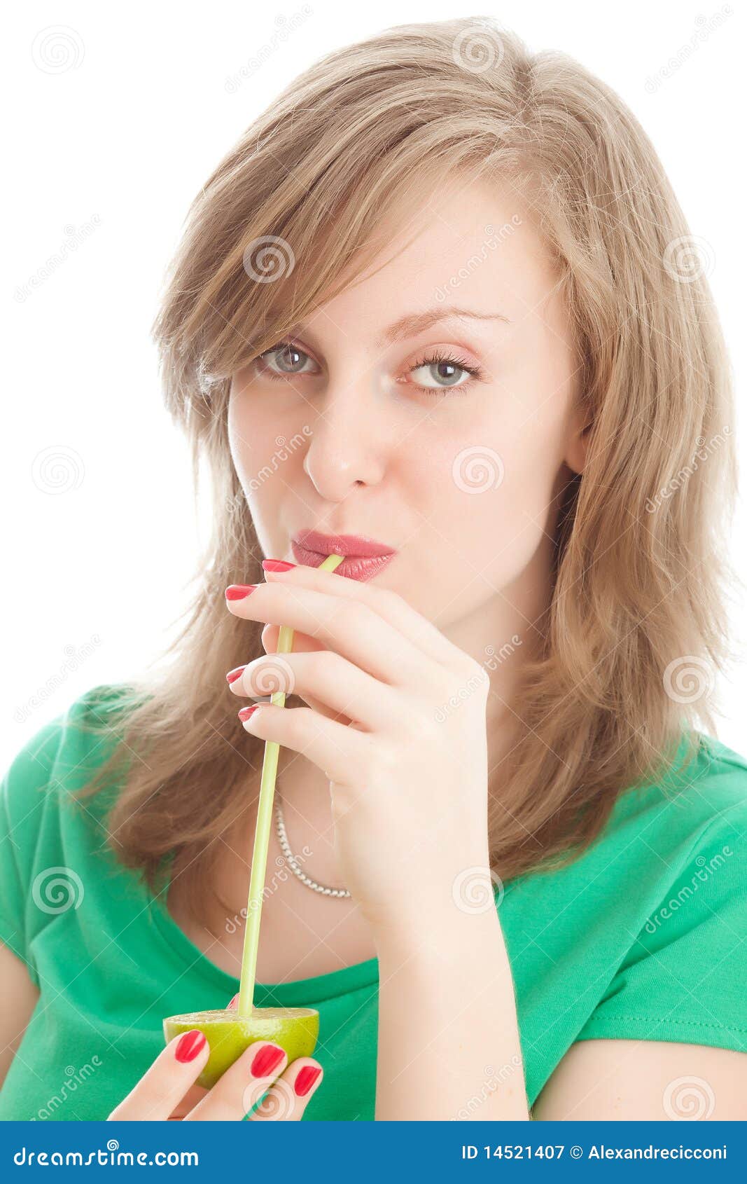 Girl with a lemon stock image. Image of fresh, female - 14521407