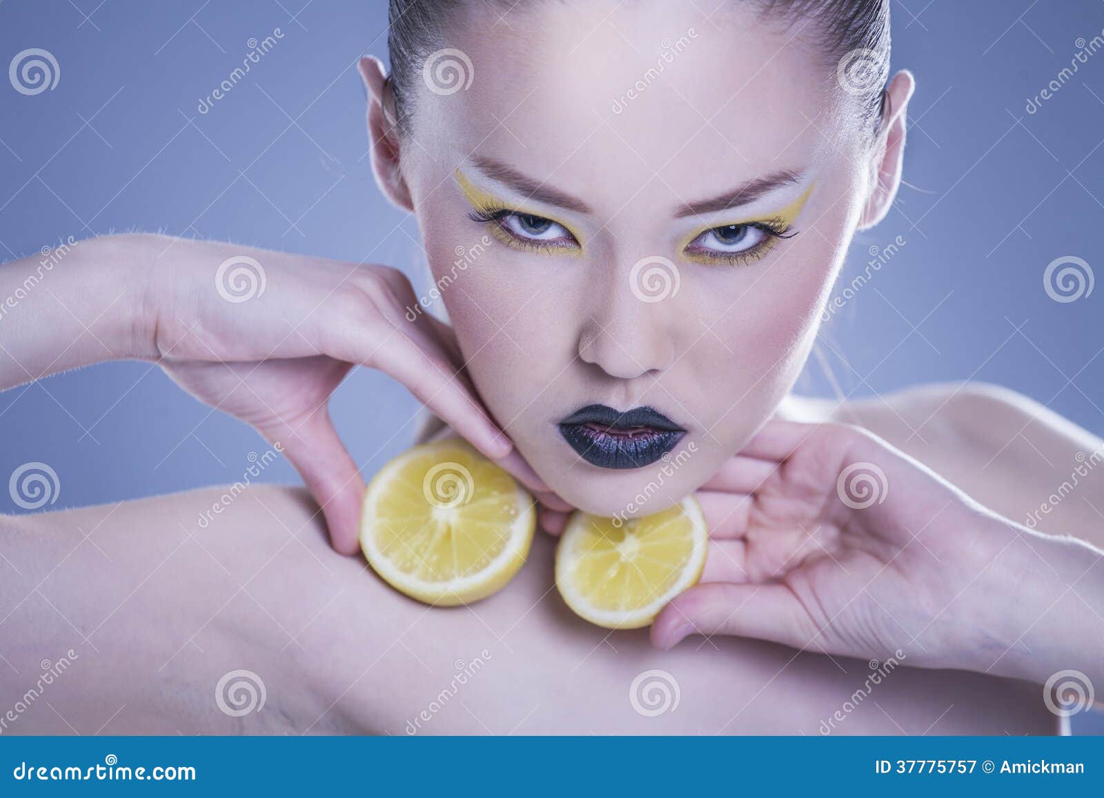 Girl with Lemon stock image. Image of makeover, comfortable - 37775757