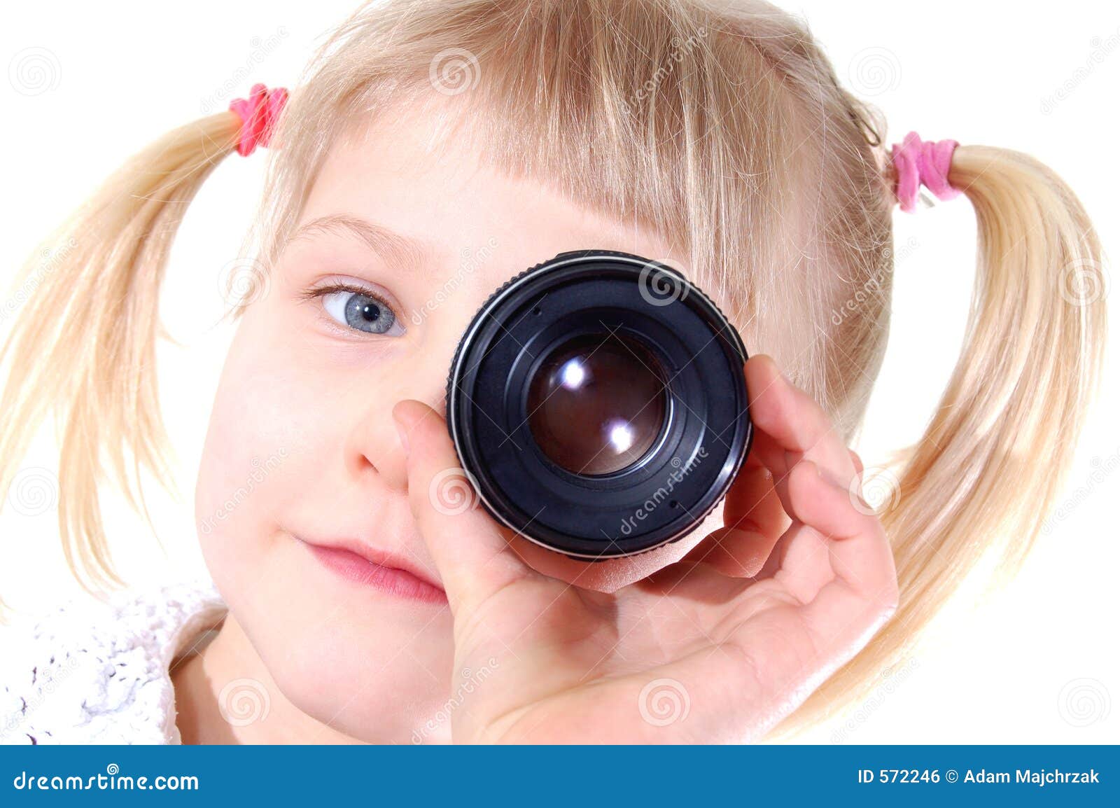 Girl with lens stock photo. Image of camera, lady, photographer - 572246