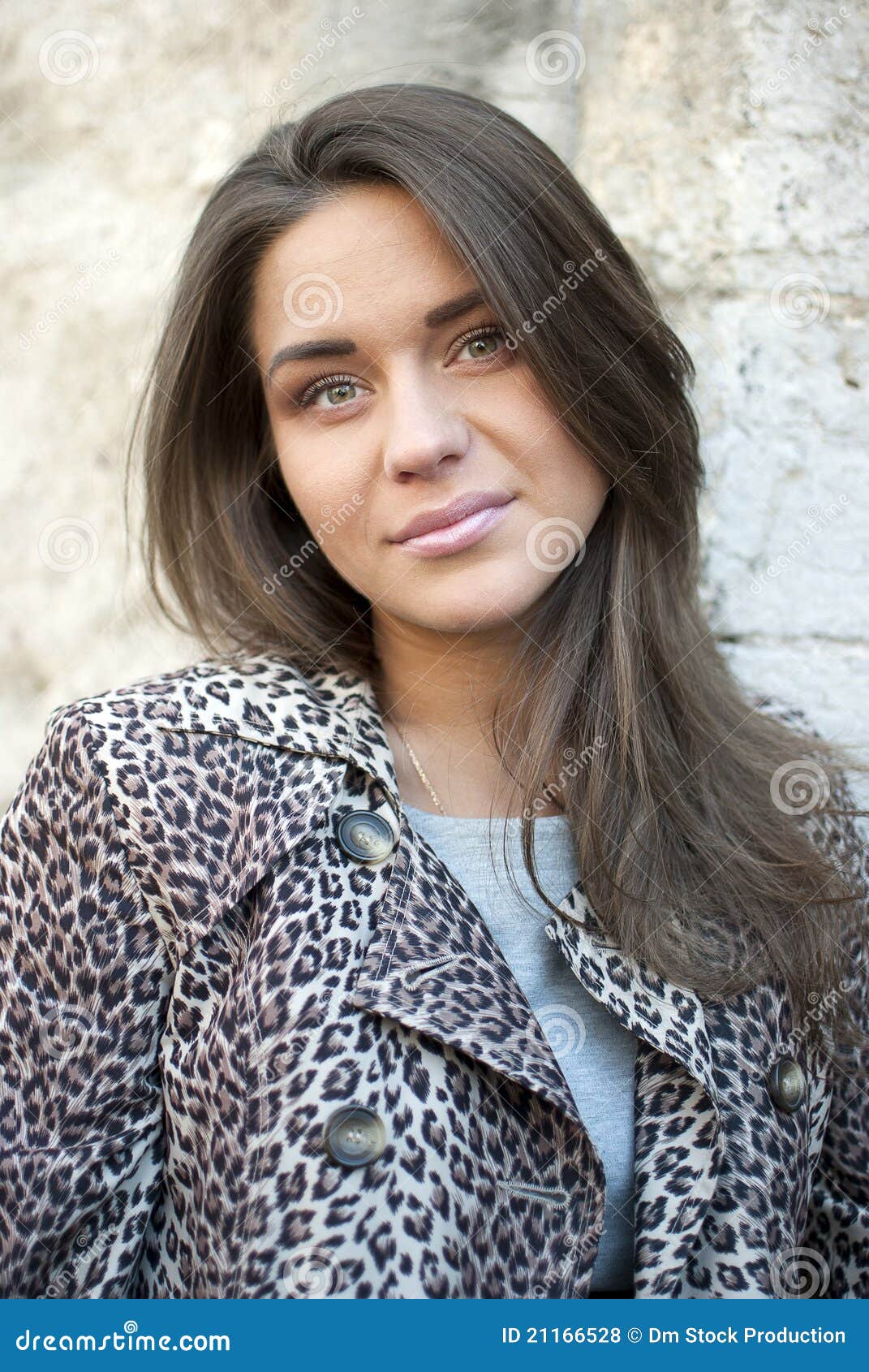 Girl in leopard coat stock photo. Image of posing, look - 21166528