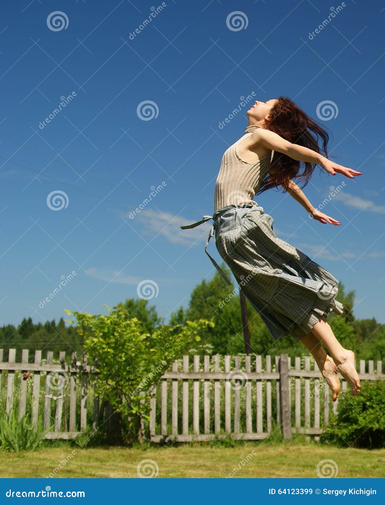 Girl in levitation stock image. Image of impossible, girl - 64123399