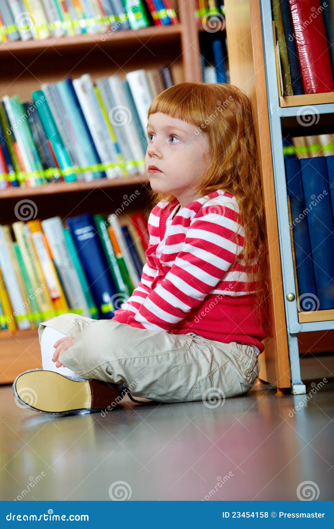 Girl in library stock photo. Image of knowledge, bookstore - 23454158