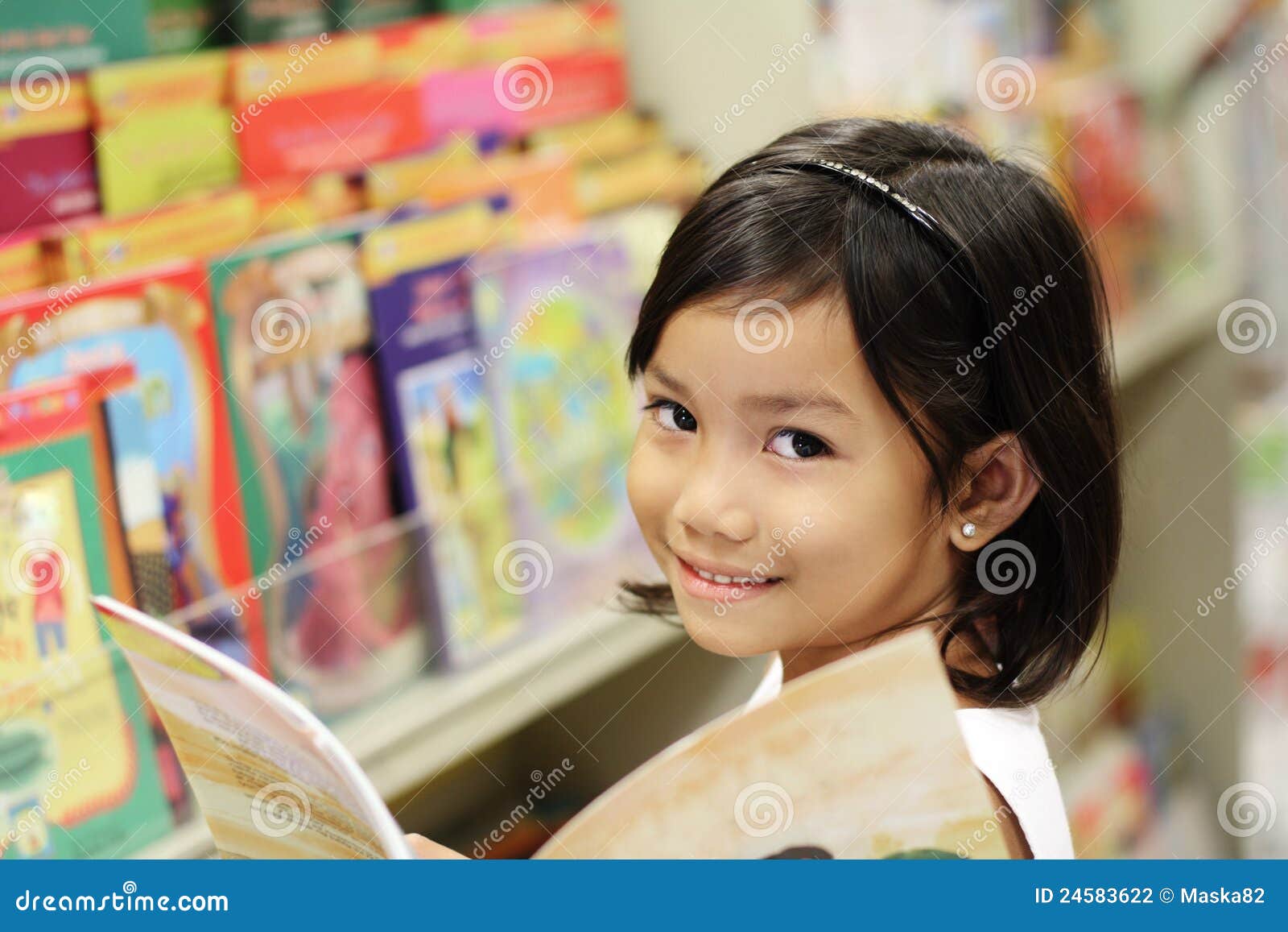 The Girl In The Library Reading A Book Royalty-Free Stock Photography ...