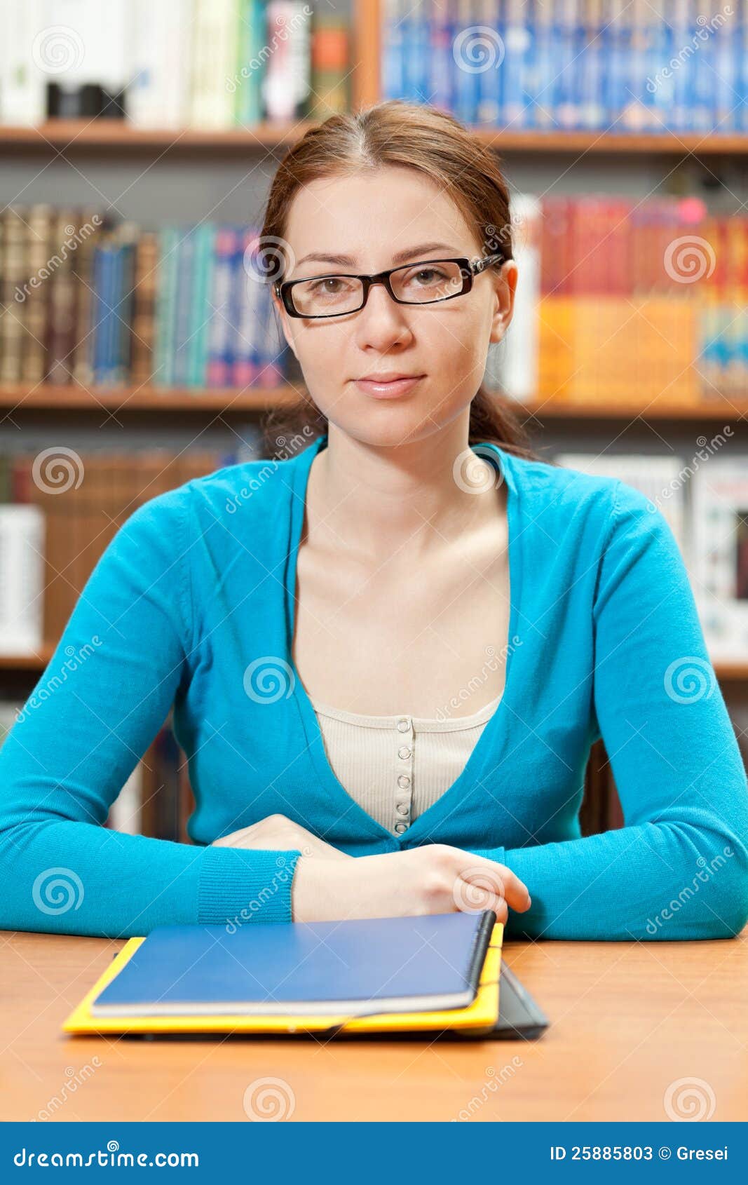 Girl in library stock image. Image of student, learning - 25885803