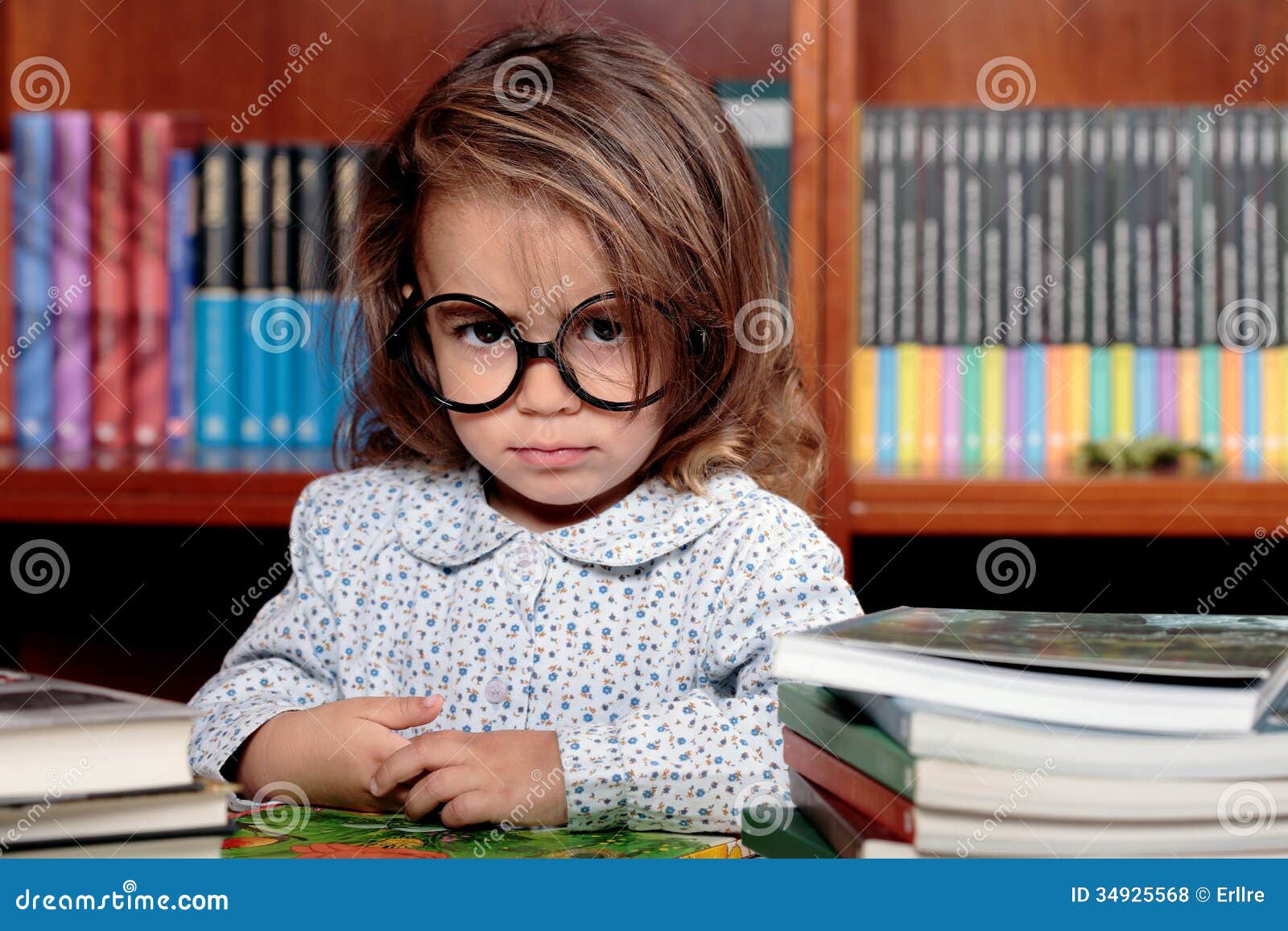 Girl in library stock photo. Image of female, schoolchildren - 34925568