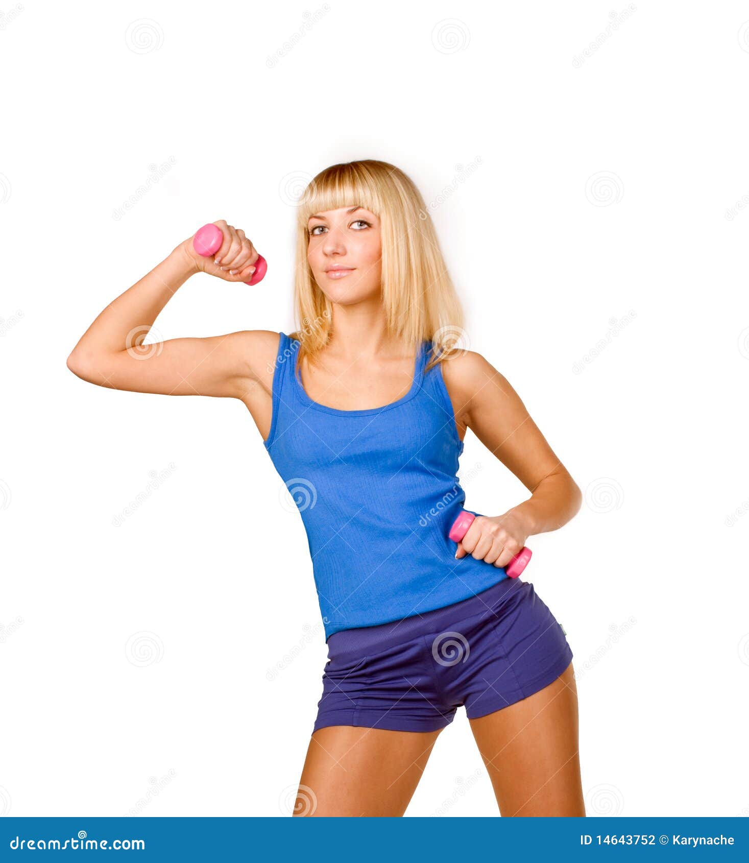 Girl Lifting Weights stock photo. Image of teen, healthy - 14643752