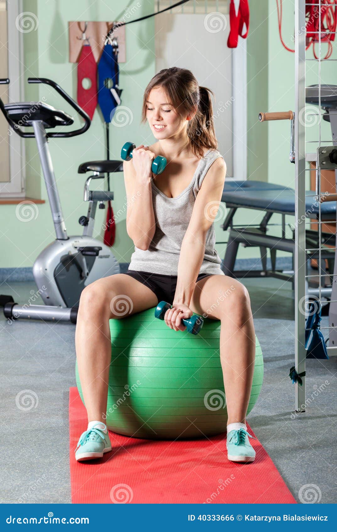 Girl lifting weights stock photo. Image of healthy, lifestyle - 40333666