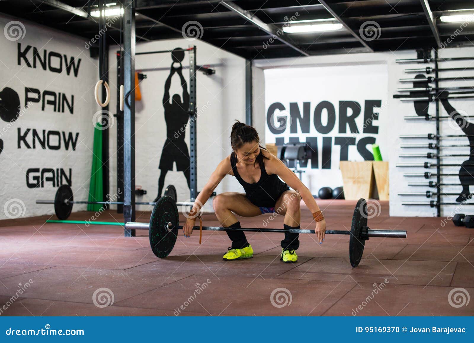 Girl is Lifting Weights on Training Stock Photo - Image of leisure ...