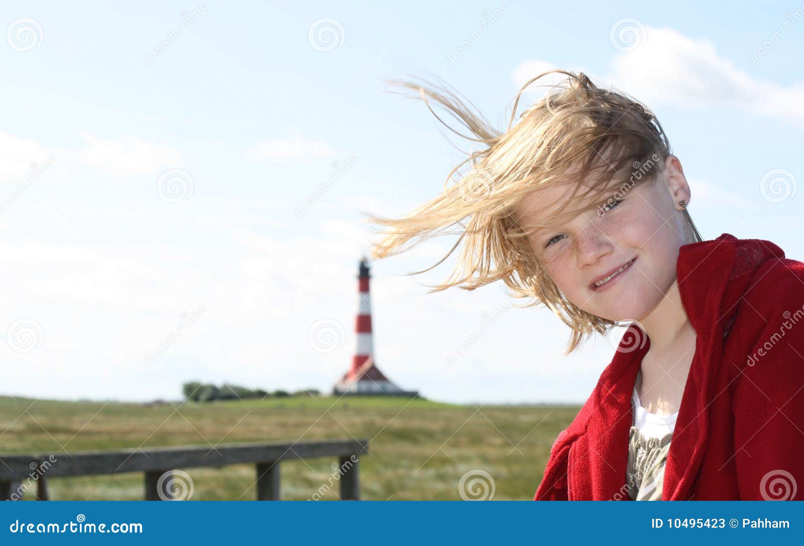 Girl and lighthouse stock image. Image of summer, light - 10495423