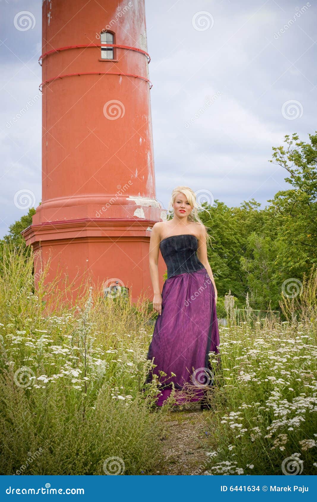Girl at lighthouse stock photo. Image of countryside, structure - 6441634