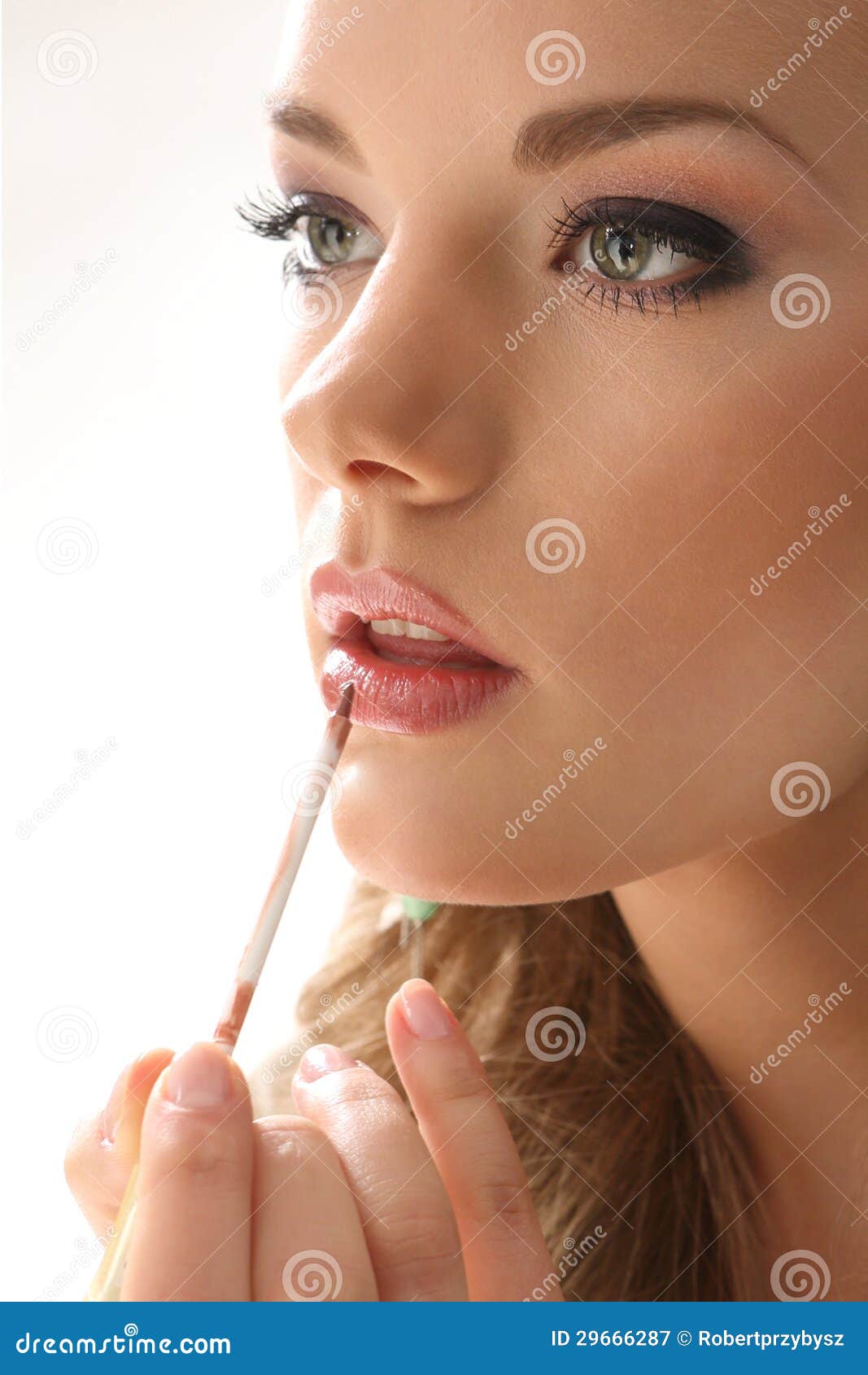 Girl lipstick on a white stock image. Image of perfect - 29666287